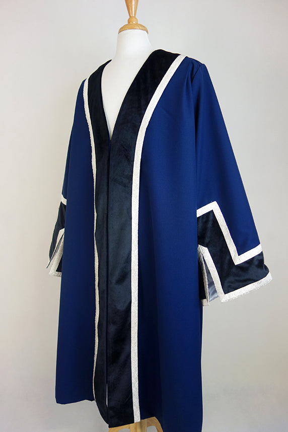 Traditional Style Mayoral Robe, Navy, Silver & Black Velvet | George H ...