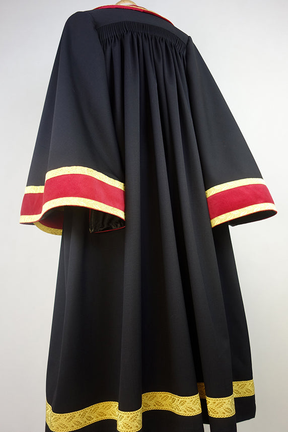 Traditional Style Mayoral Robe, Black Base, Red Velvet & Gold Edging ...